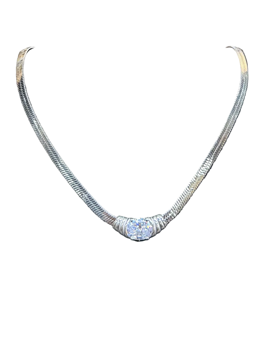 Diamond Herringbone Necklace – Raina's Rocks